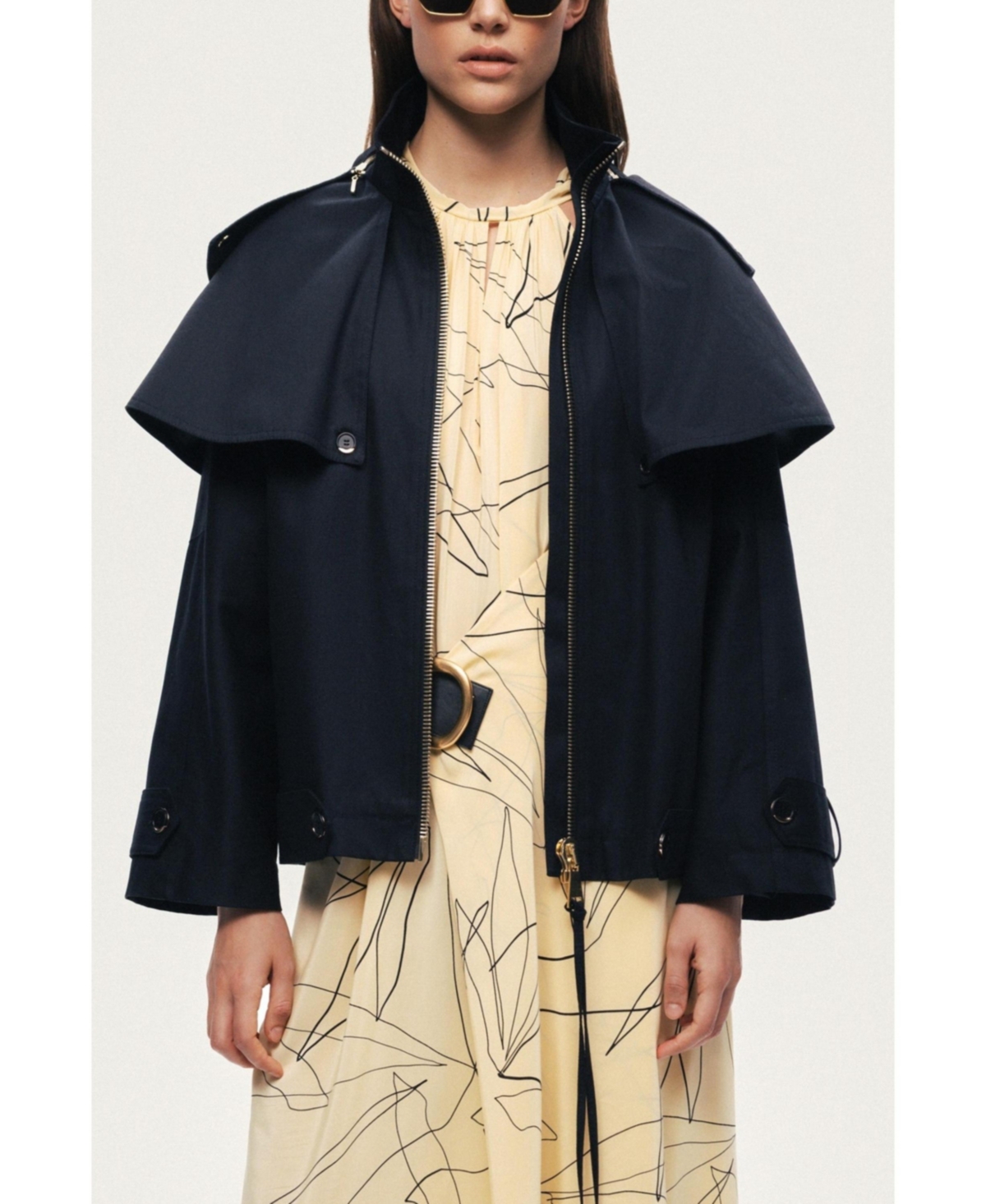 Click here for Nocturne Womens Hooded Short Trench Jacket - Black prices