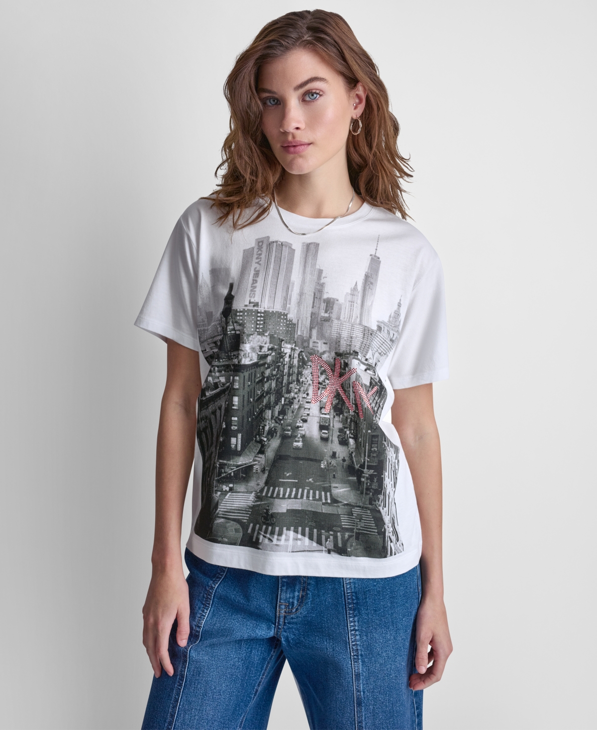 Click here for Dkny Jeans Womens New York Stacked Two-Tone Sequin... prices