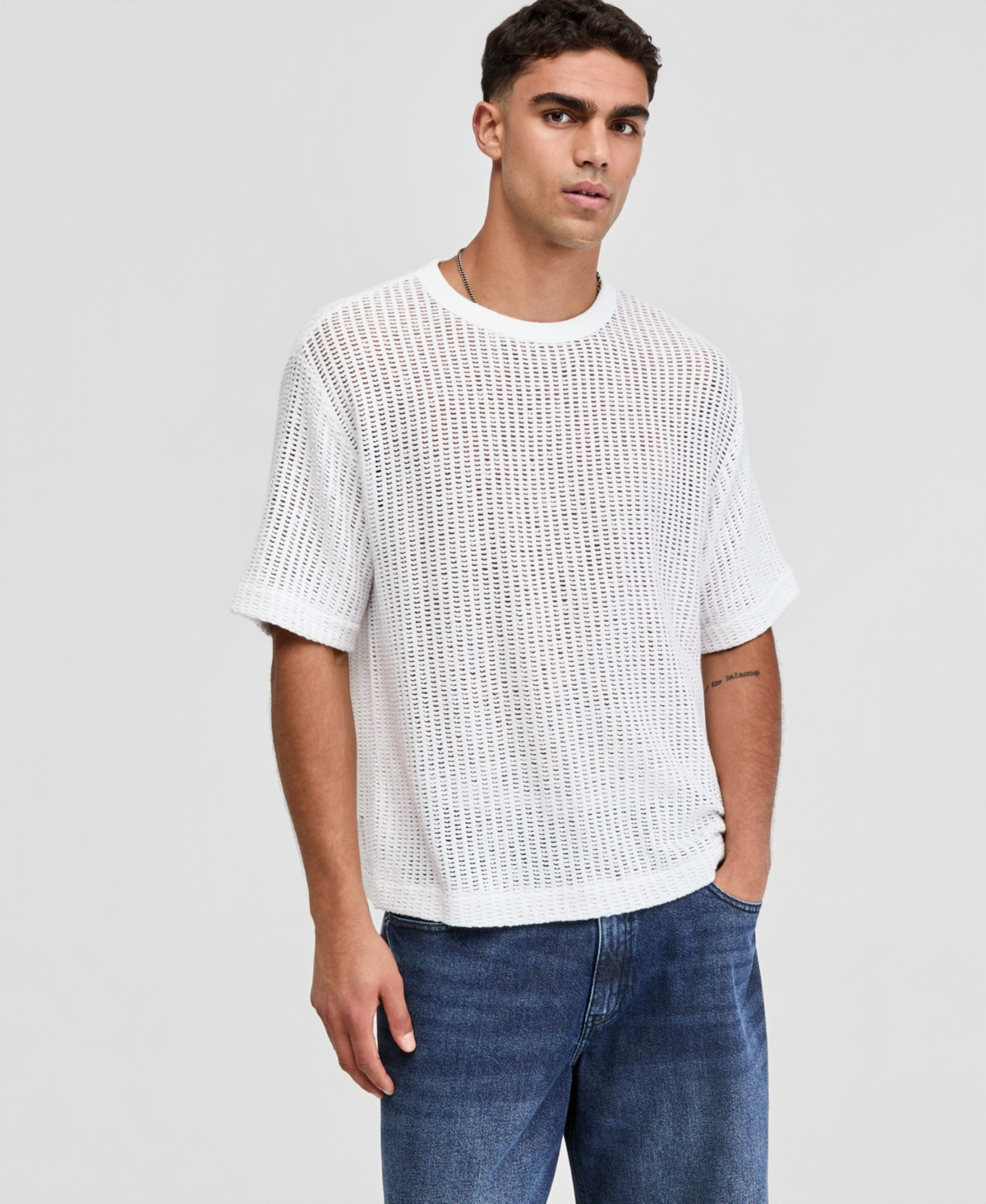 Click here for Mode of One Mens Relaxed-Fit Mesh T-Shirt  Macys E... prices