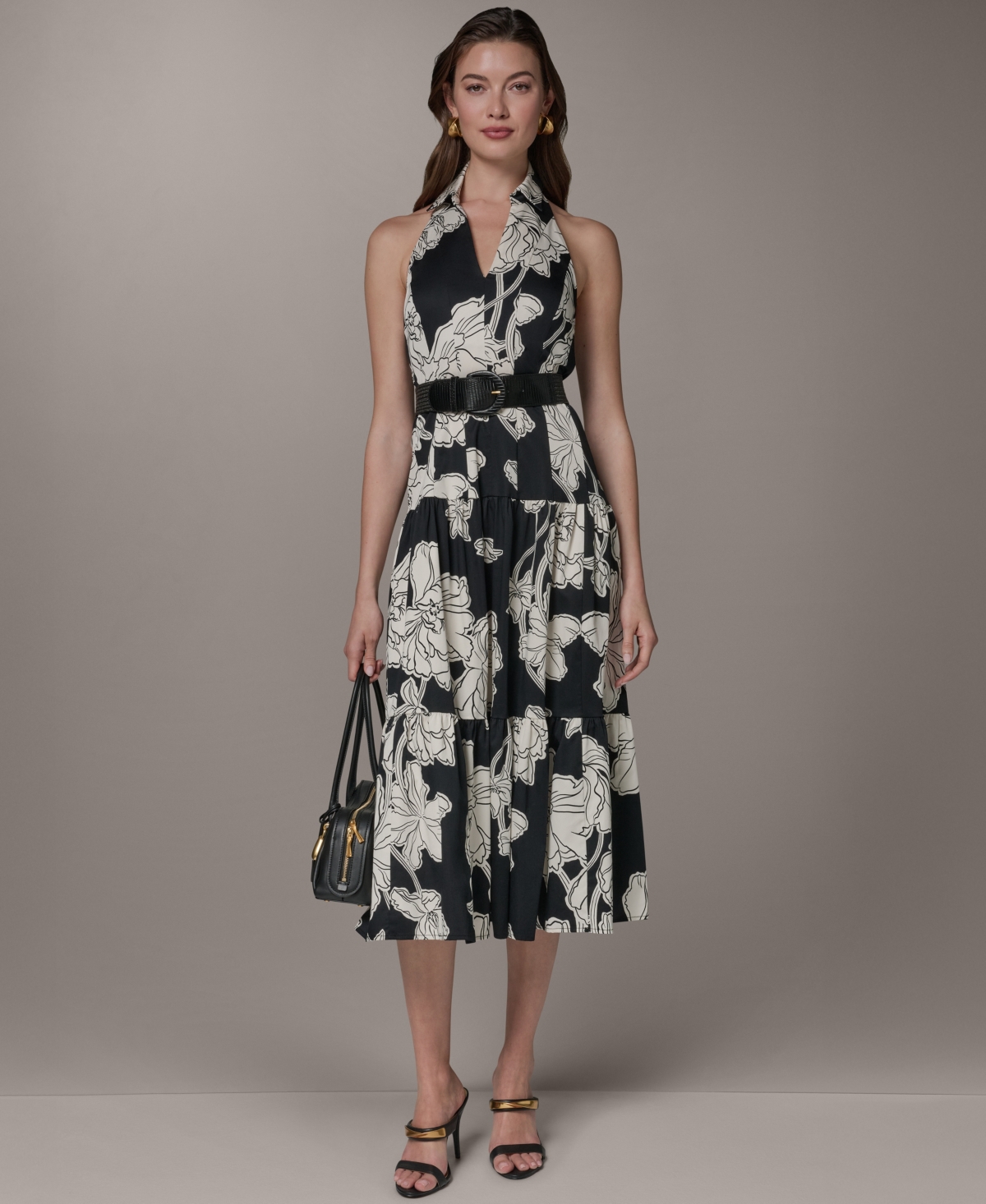 Click here for Donna Karan New York Womens Collared Halter A-Line... prices