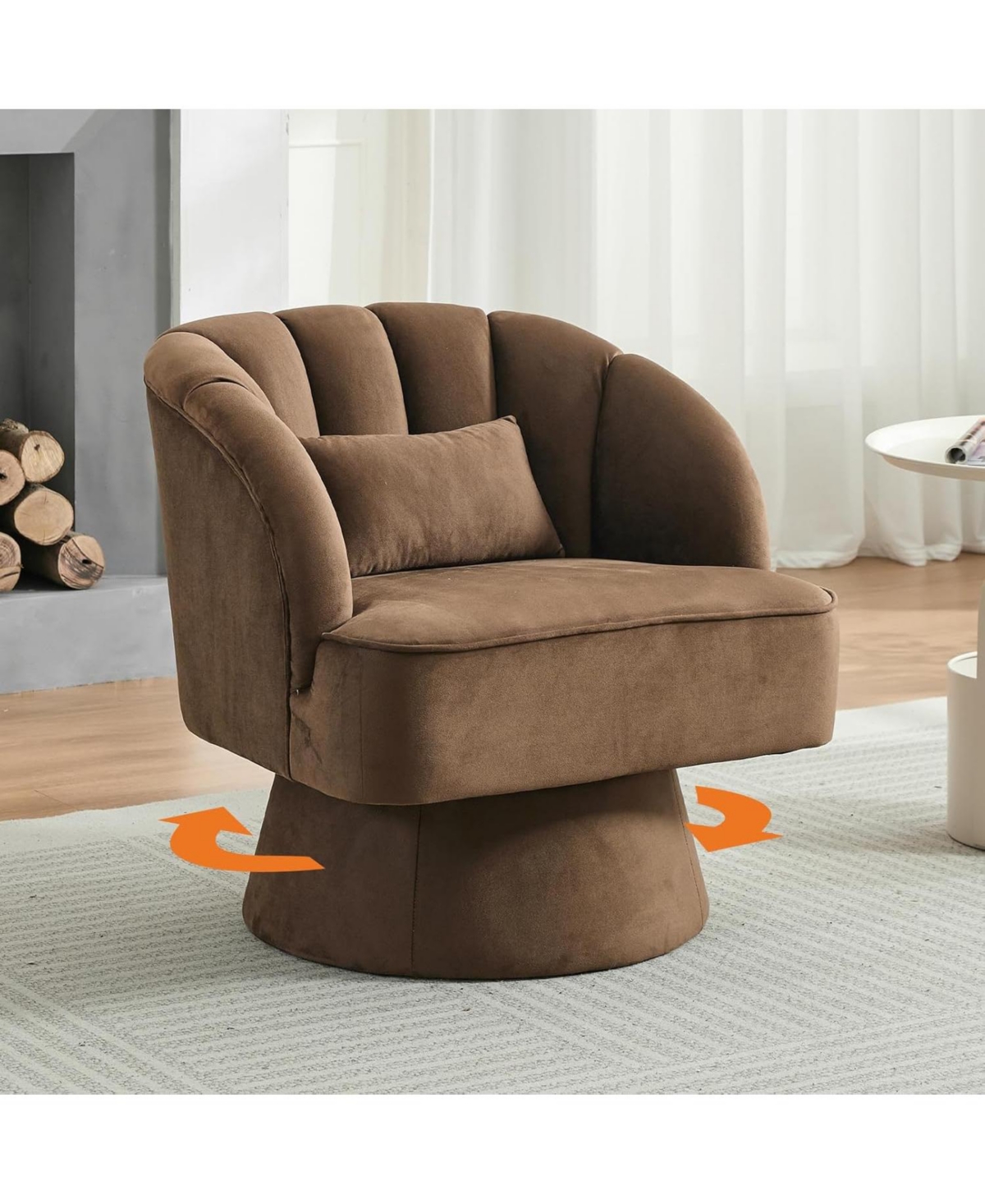 Click here for gaomon Swivel Barrel Chair - Velvet Upholstered Mo... prices