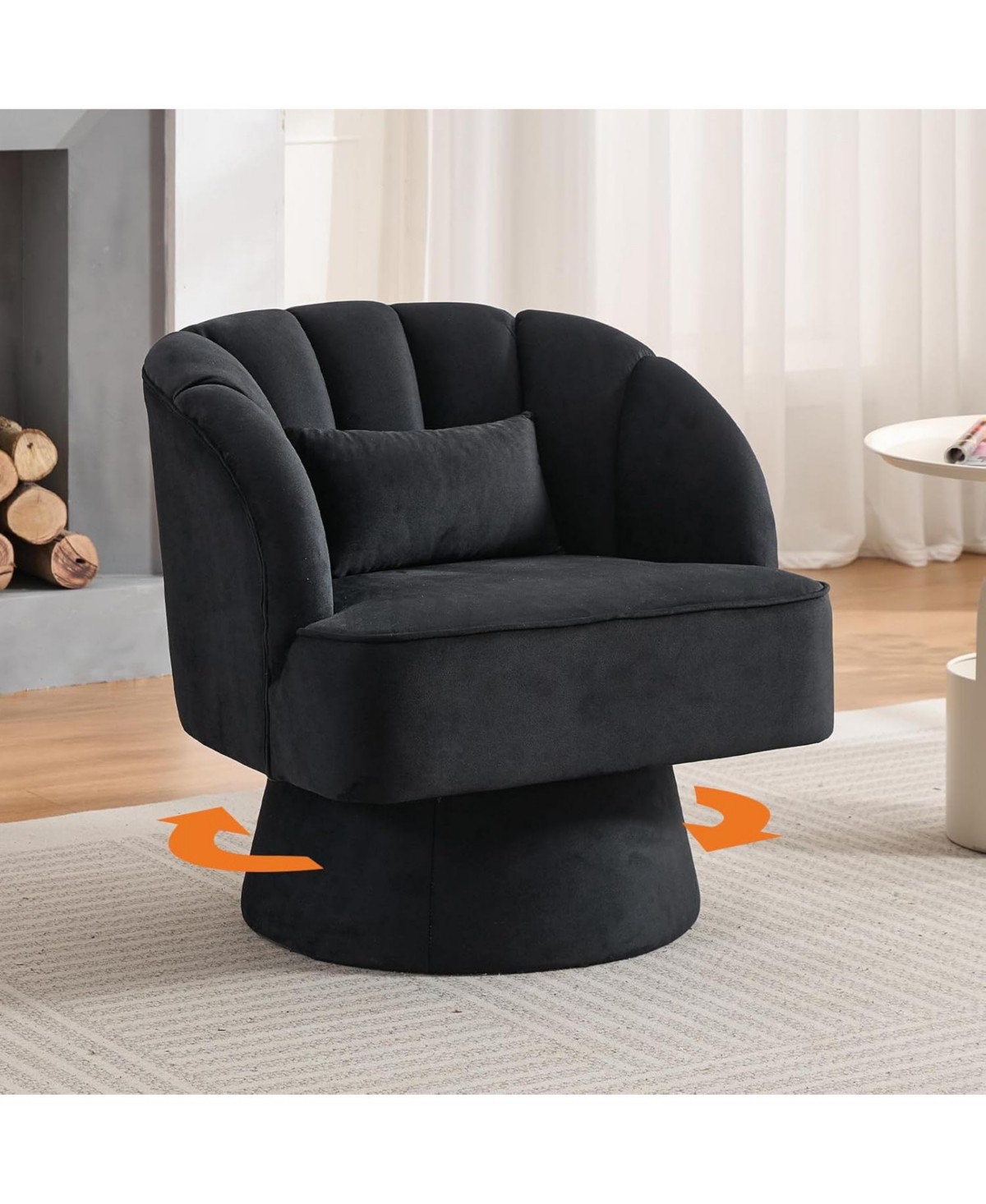 Click here for gaomon Swivel Barrel Chair - Velvet Upholstered Mo... prices