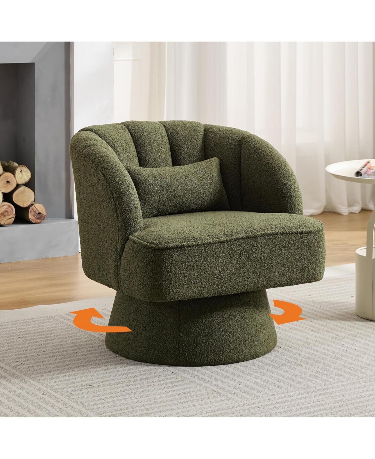 Click here for gaomon Swivel Barrel Chair - Velvet Upholstered Mo... prices
