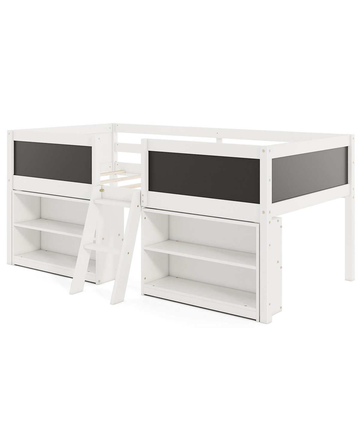 Click here for Gouun Twin Size Kids Low Loft Bed with Chalkboard... prices