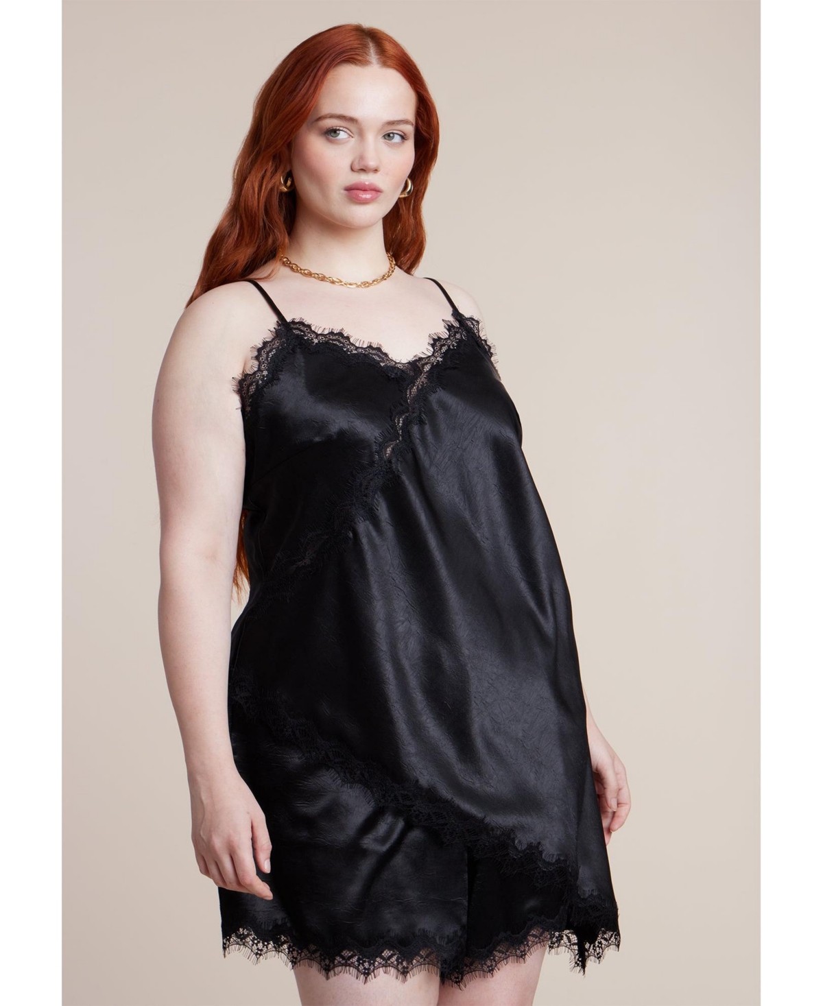 Click here for Eloquii Womens Lace Insert Cami Top - Black onyx prices