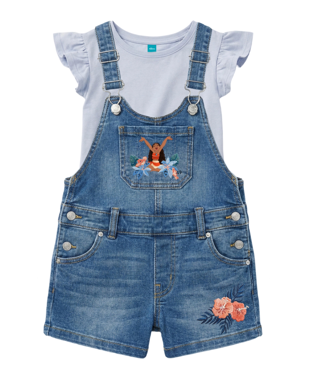 Click here for Disney Girls 2Tâ6X Denim Shortall and T-Shirt  2... prices