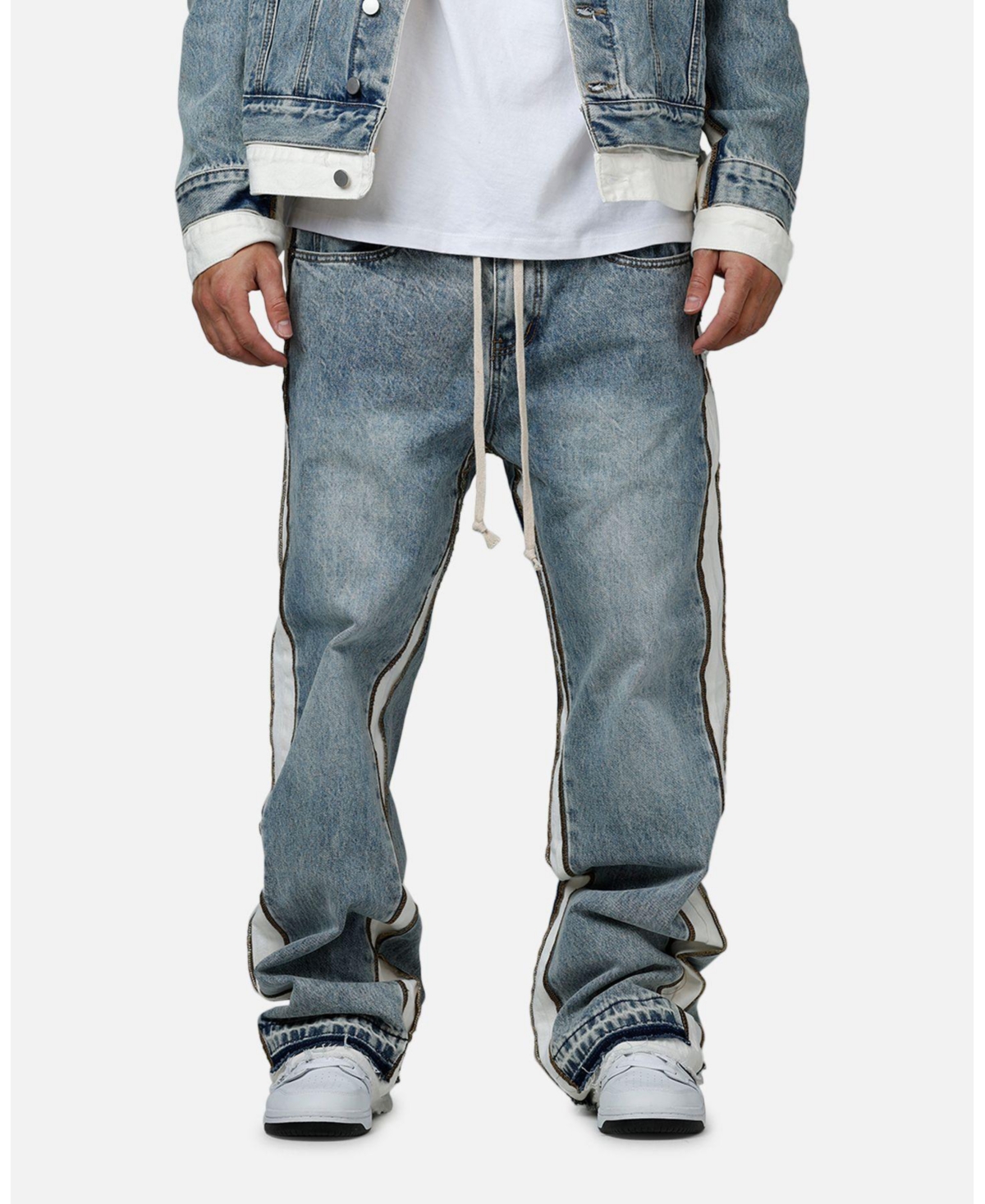 Click here for mnml Mens Ultra Baggy Border GN8 Denim Jeans prices