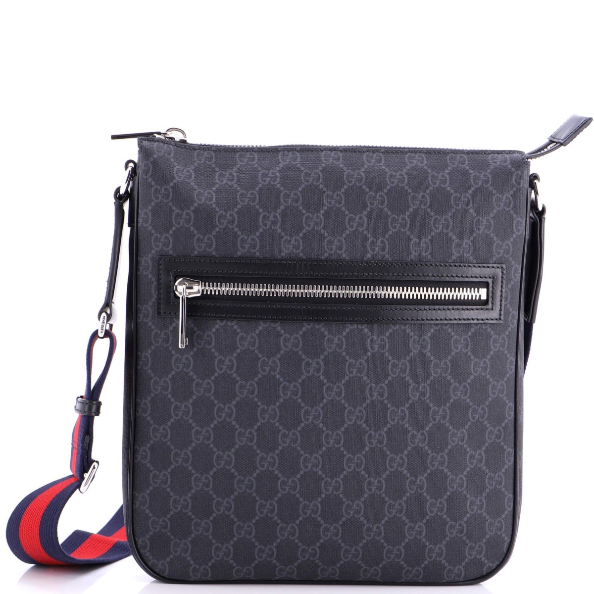 Click here for Pre-Owned Gucci Medium Web Strap Front Zip Messeng... prices