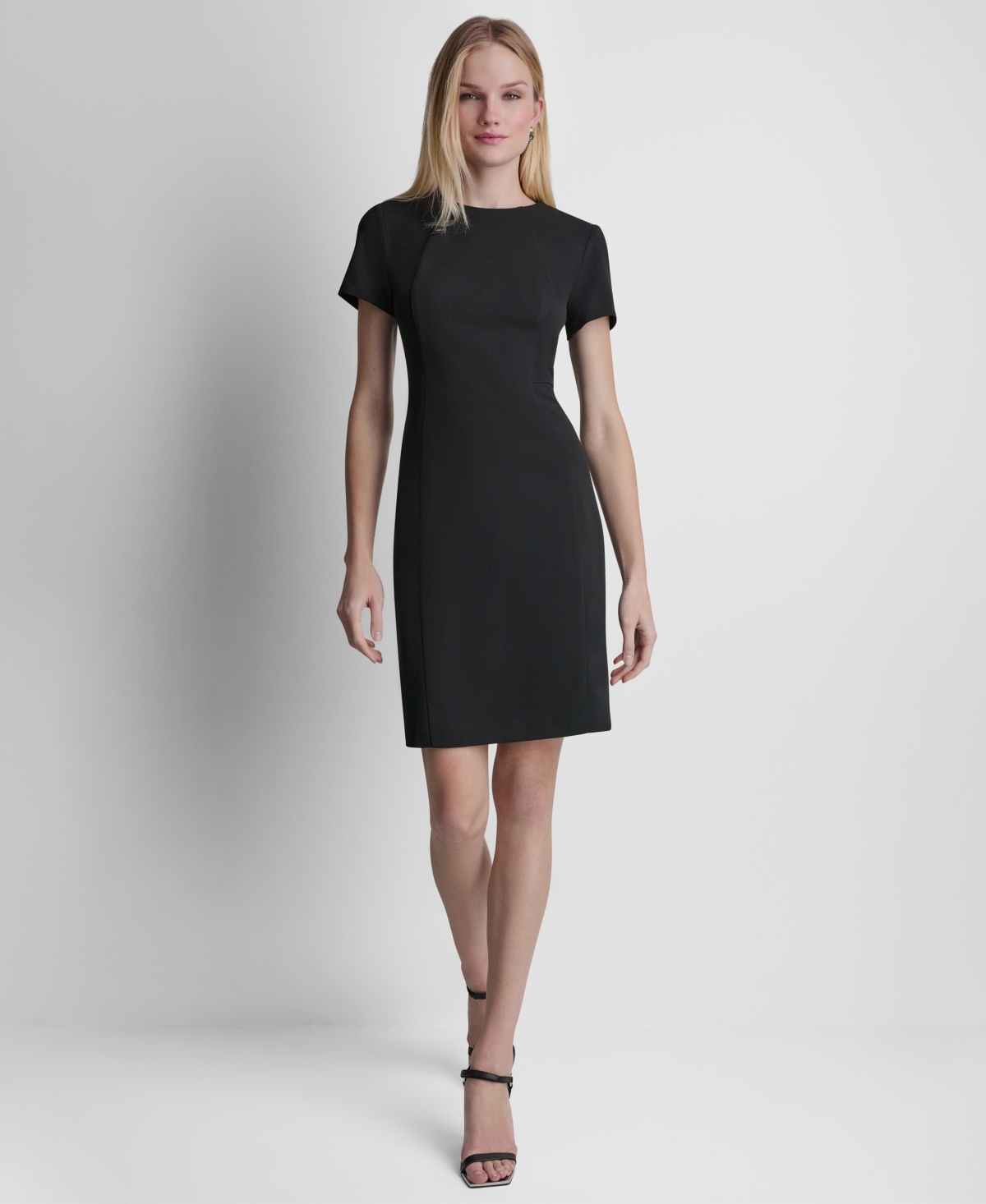Click here for Dkny Womens Short-Sleeve Crewneck Dress - Black prices