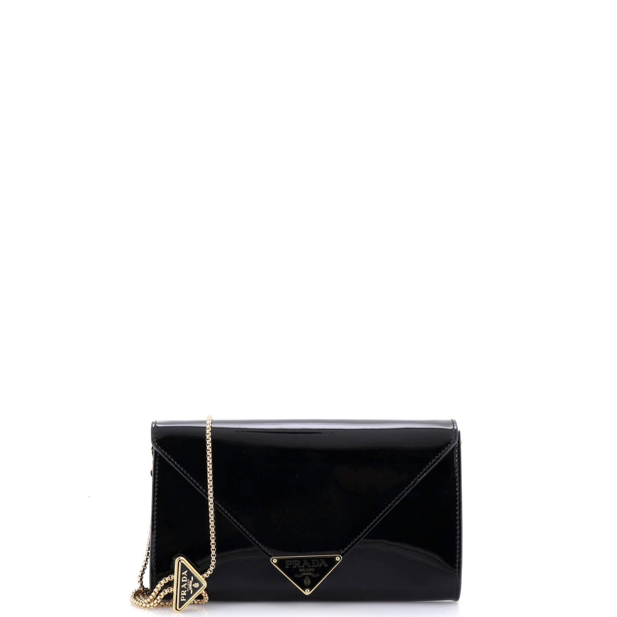 Click here for Pre-Owned Prada Mini Triangle Logo Envelope Chain... prices