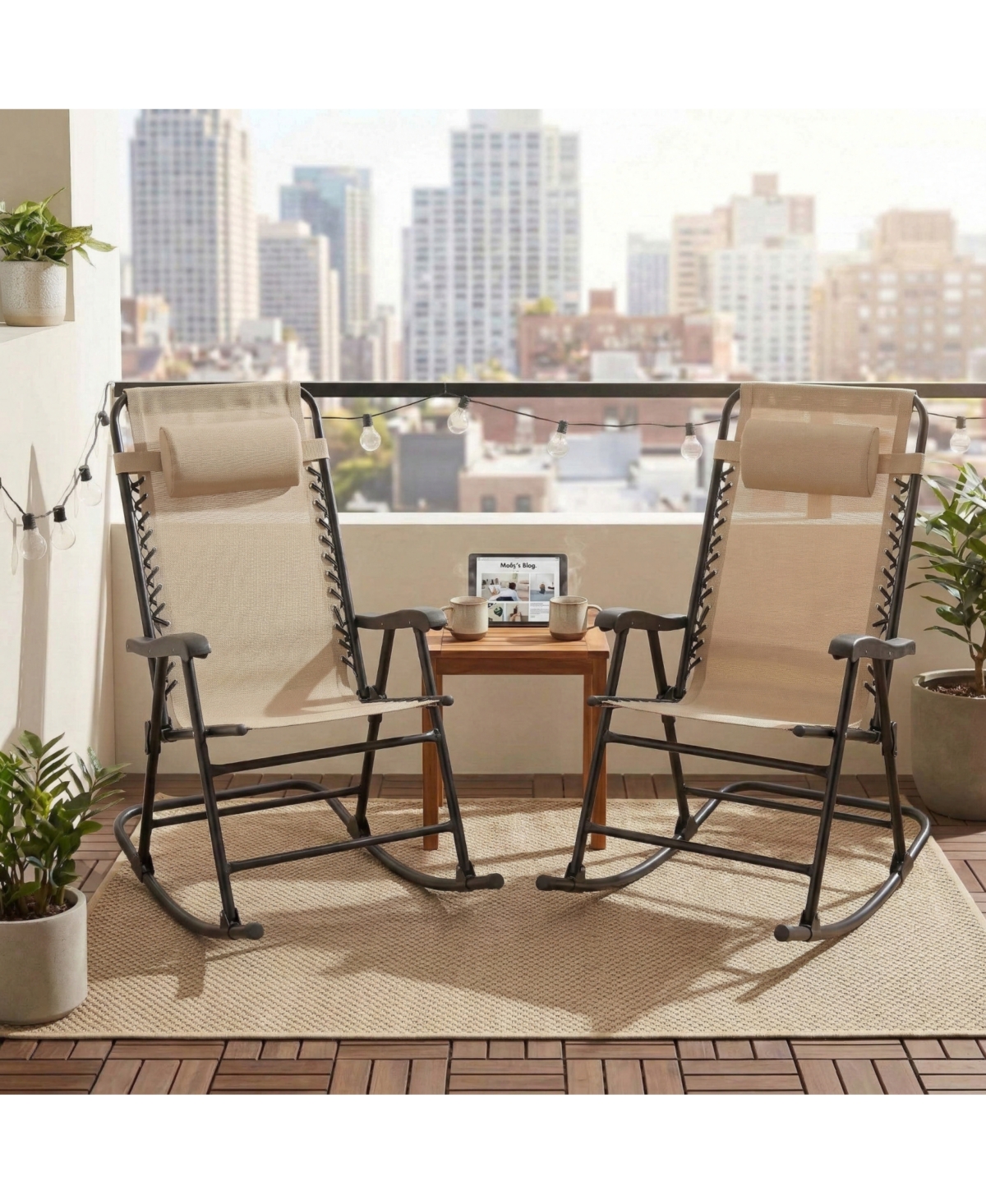 Click here for ECHTPeak Outdoor Portable Folding Rocking Chair Se... prices