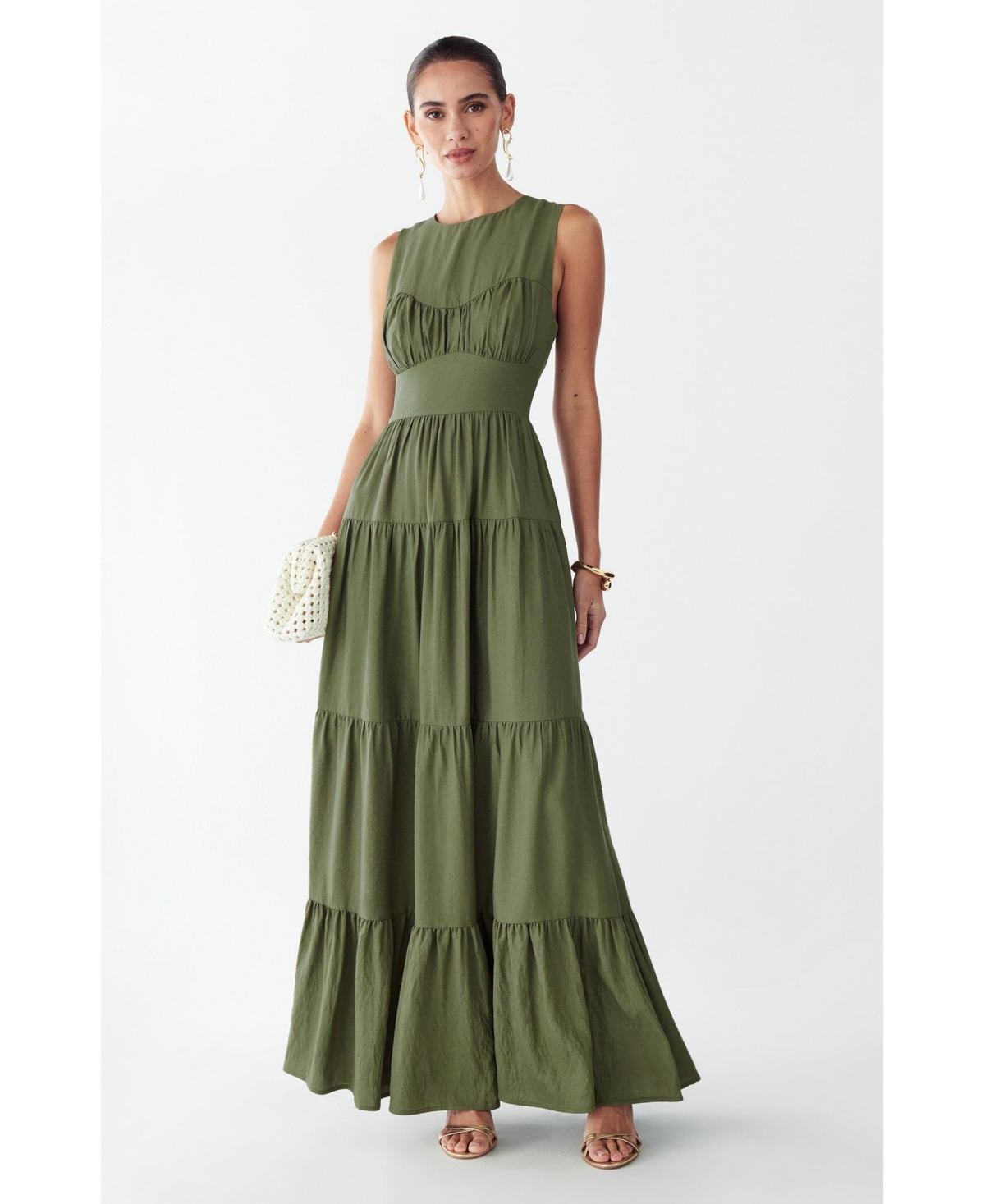 Click here for St Mrlo Womens Elowyn Maxi Dress - Light olive prices