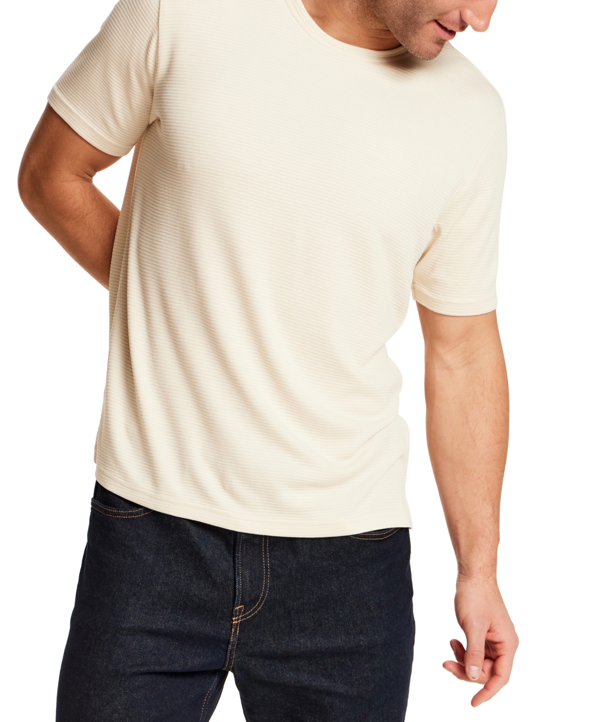 Click here for Vintage & Black Mens Horizontal Ribbed T-Shirt - C... prices