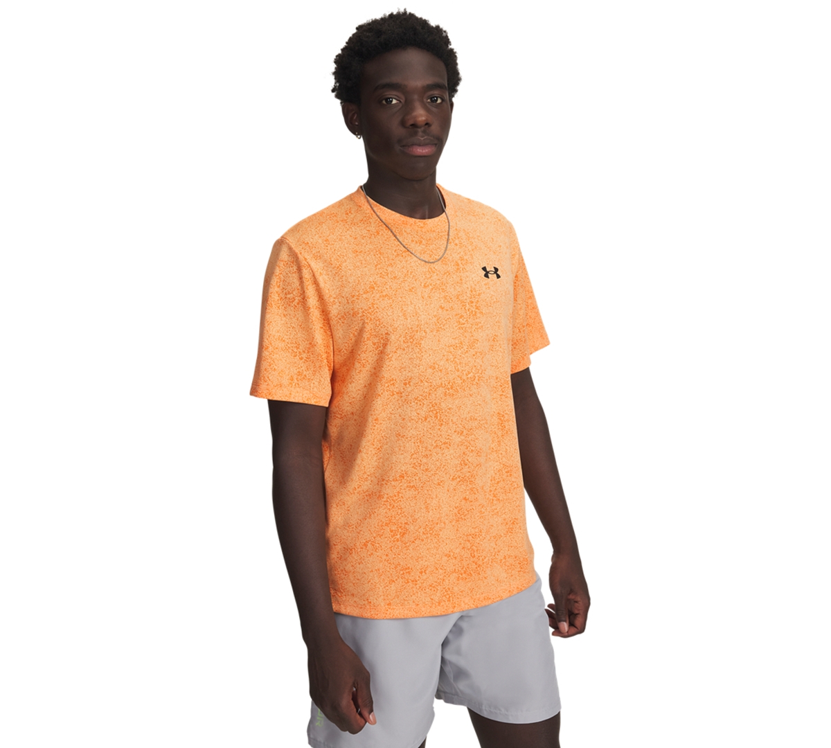 Under Armour Mens Ua Tech Pixelate T-Shirt - Orange Block