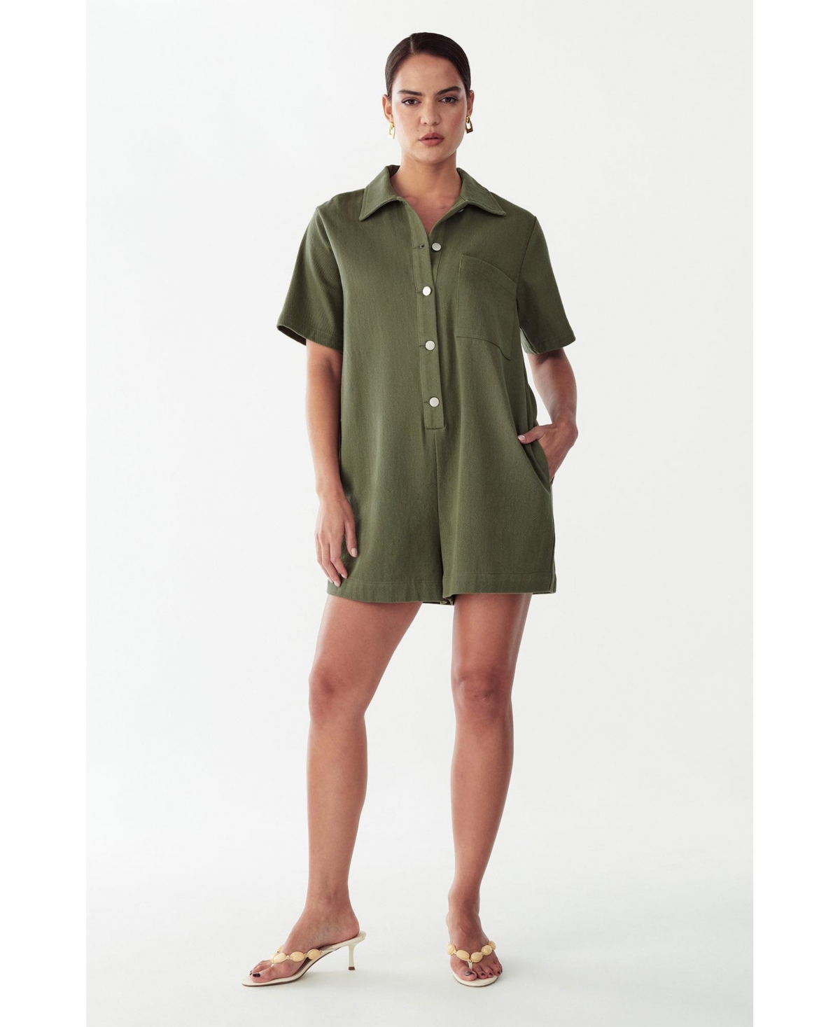 Click here for St Mrlo Womens Sandra Romper - Olive prices