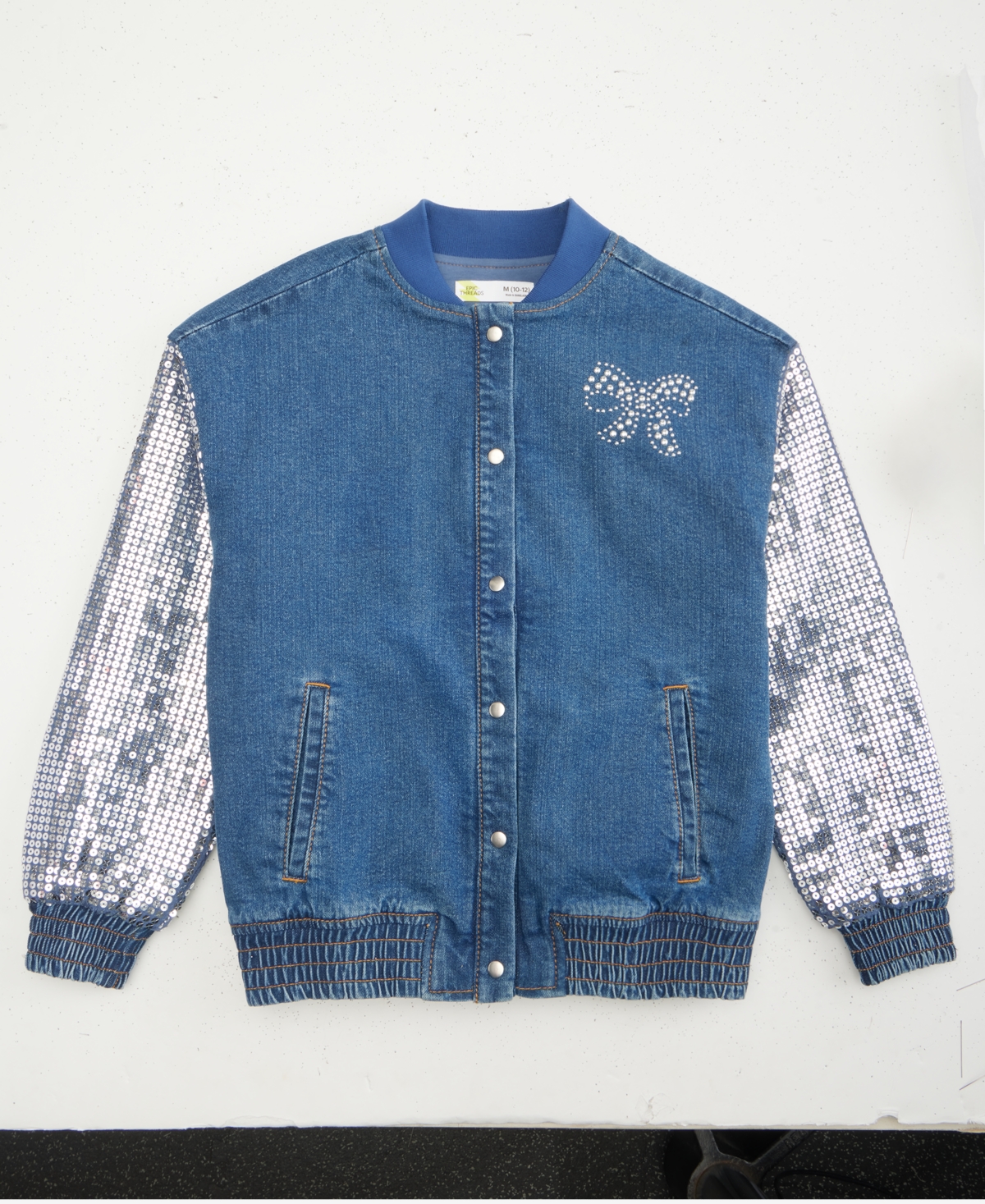 Click here for Epic Threads Girls Xs-xl Sequin Bow Denim Jacket... prices