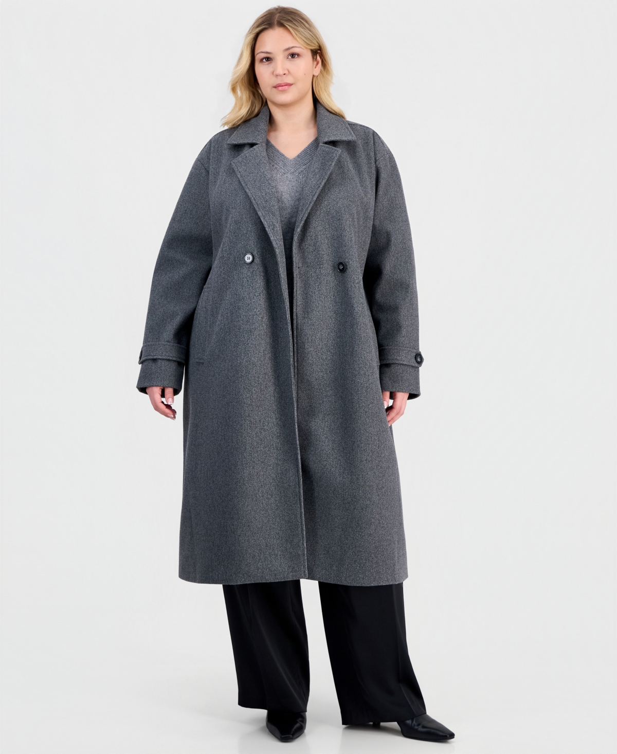 Click here for Jou Jou Womens Plus Size Double-Breasted Patch-Poc... prices