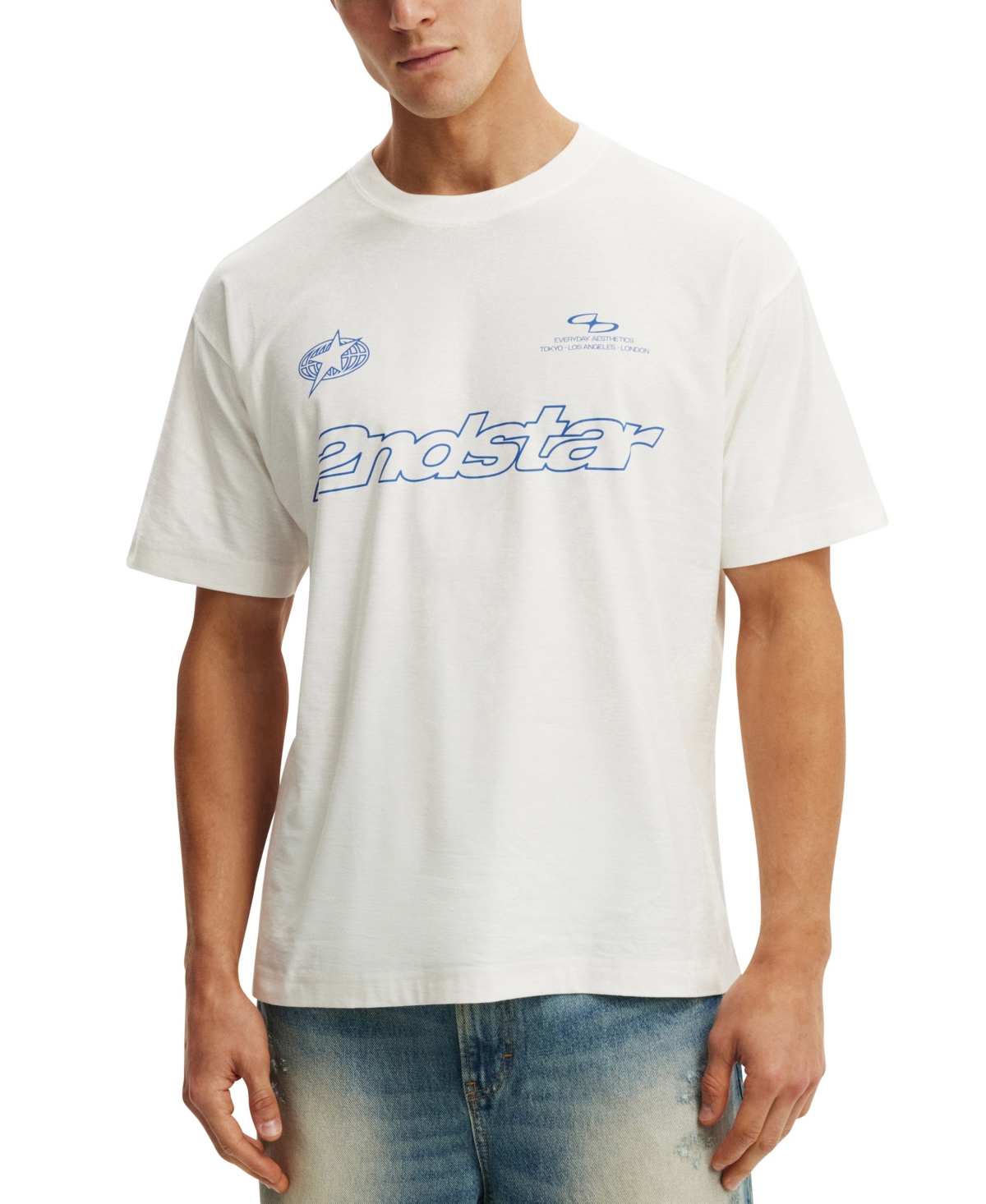 Click here for Cotton On Mens Modern Box-Fit Graphic T-Shirt - Wh... prices