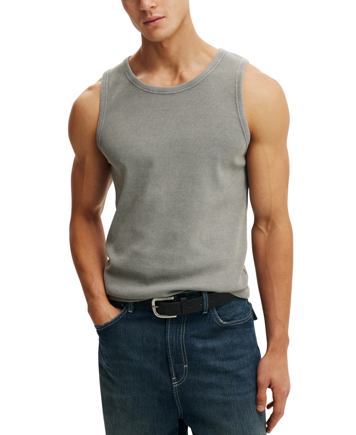 Click here for Cotton On Mens Rib Tank T-Shirt - Gray prices