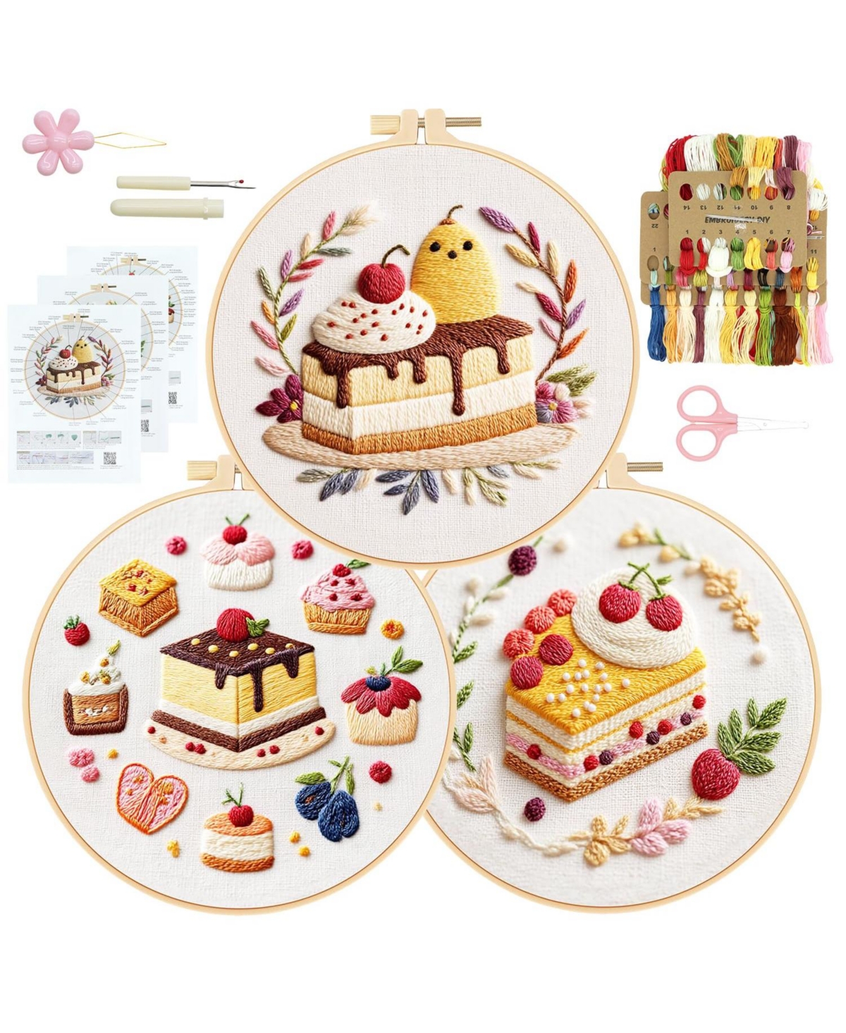 Click here for Gnuadz 3pc Embroidery Kit Pattern Beginner Diy Cra... prices