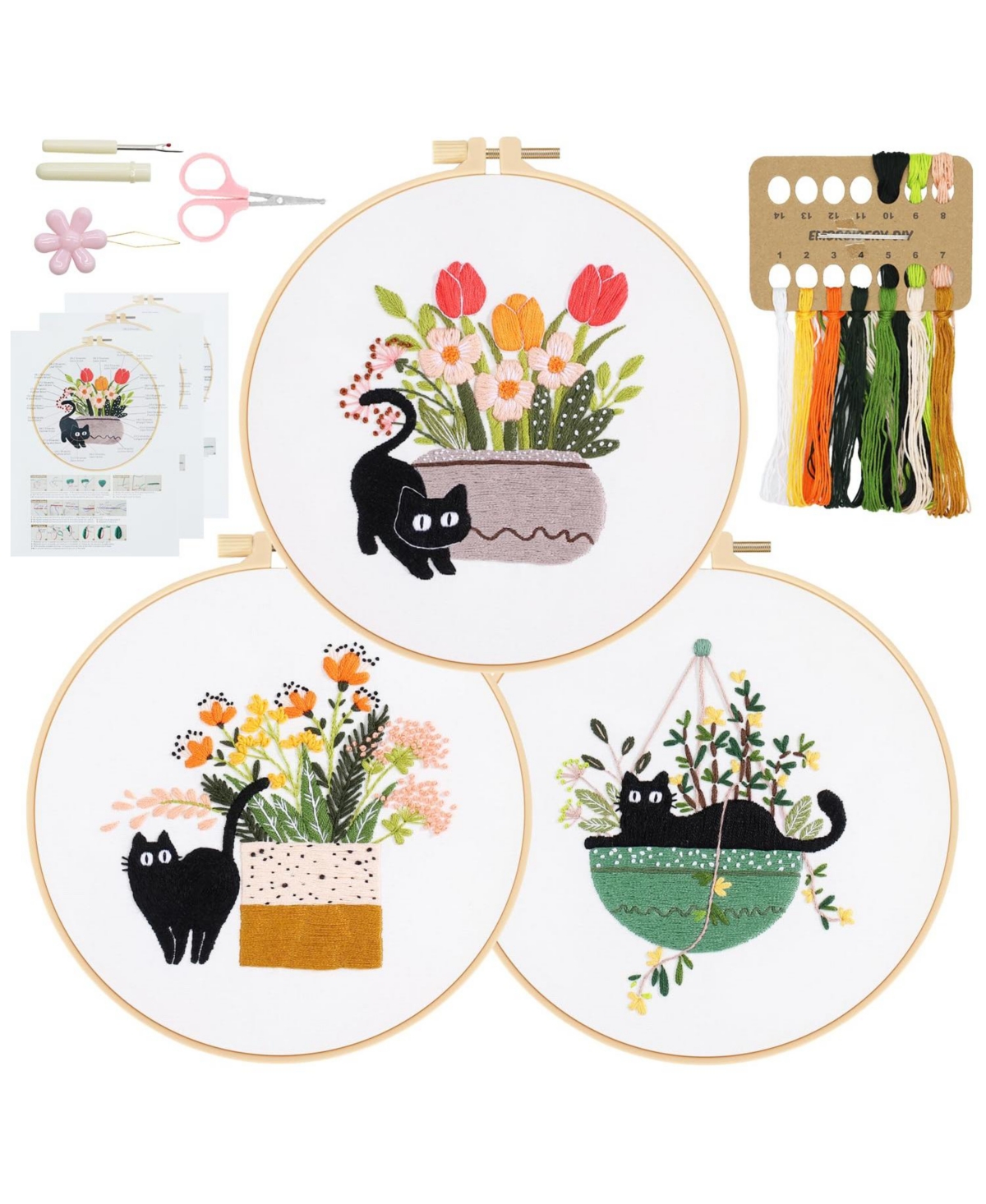 Click here for Gnuadz 3pc Embroidery Kit Pattern Beginner Diy Cra... prices