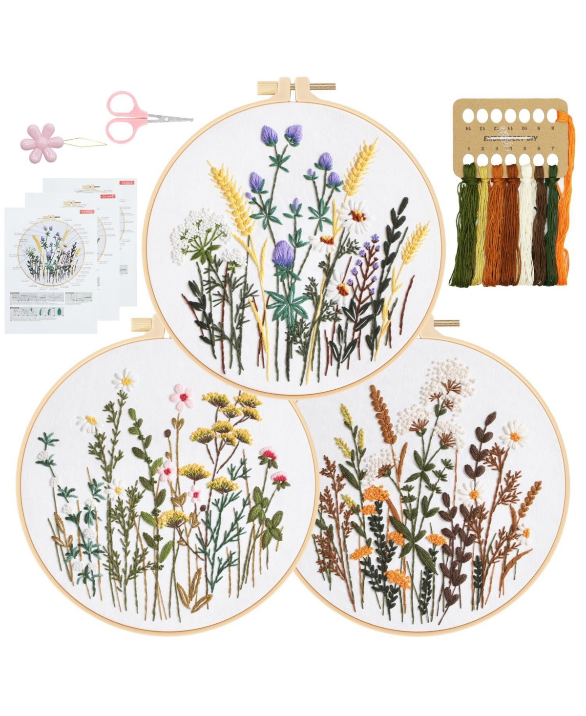 Click here for Gnuadz 3pc Embroidery Kit Pattern Beginner Diy Cra... prices