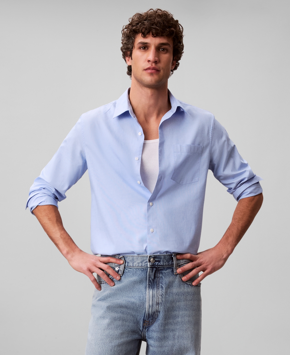 Click here for Calvin Klein Mens classic Button-Down Shirt - Mari... prices