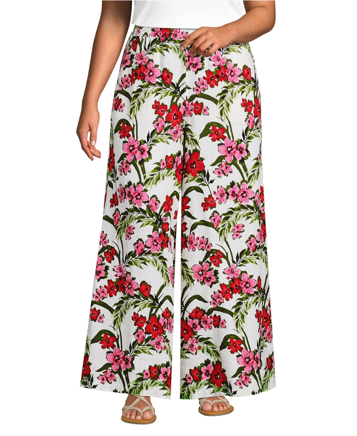 Click here for Lands End Womens Plus Size Linen High Rise Palazzo... prices