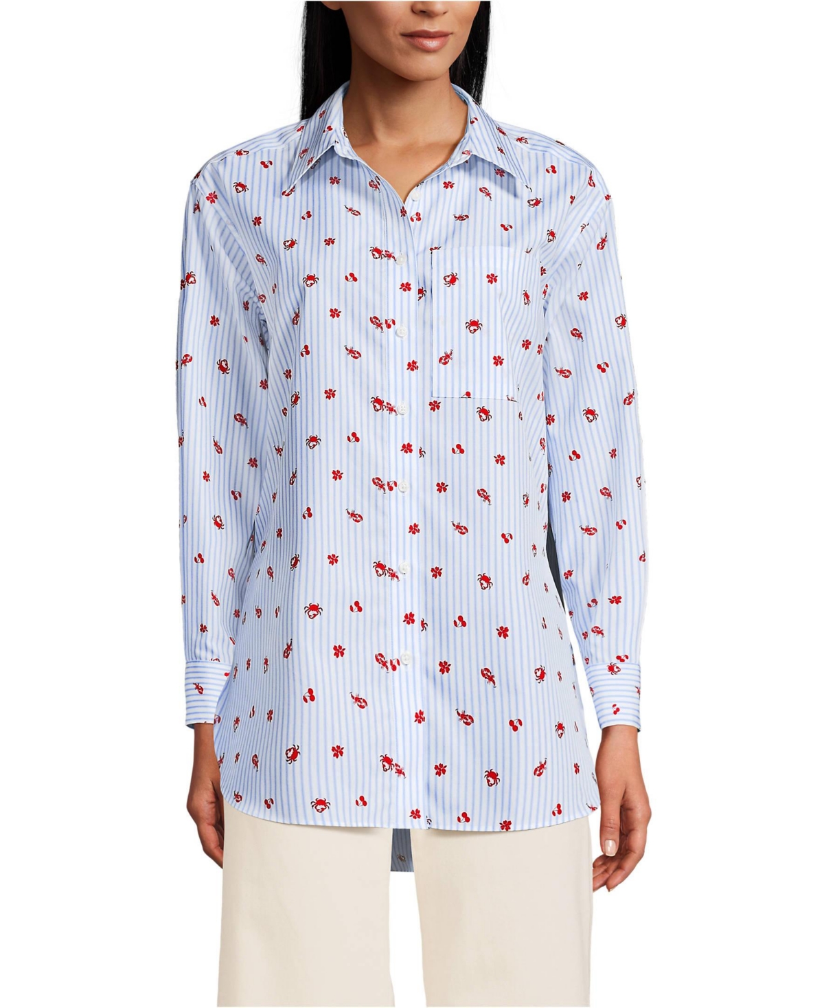 Click here for Lands End Womens Oversized No Iron Tunic with Stat... prices