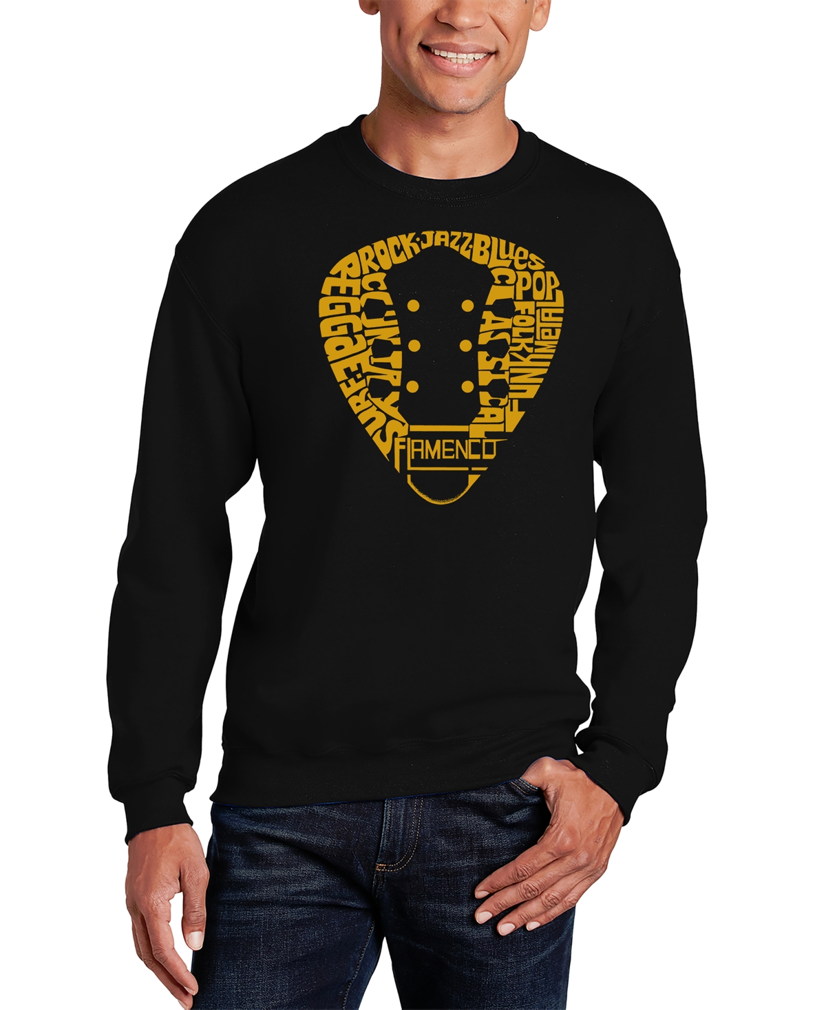 Click here for La Pop Art Mens Flamenco Word Art Crewneck Sweatsh... prices