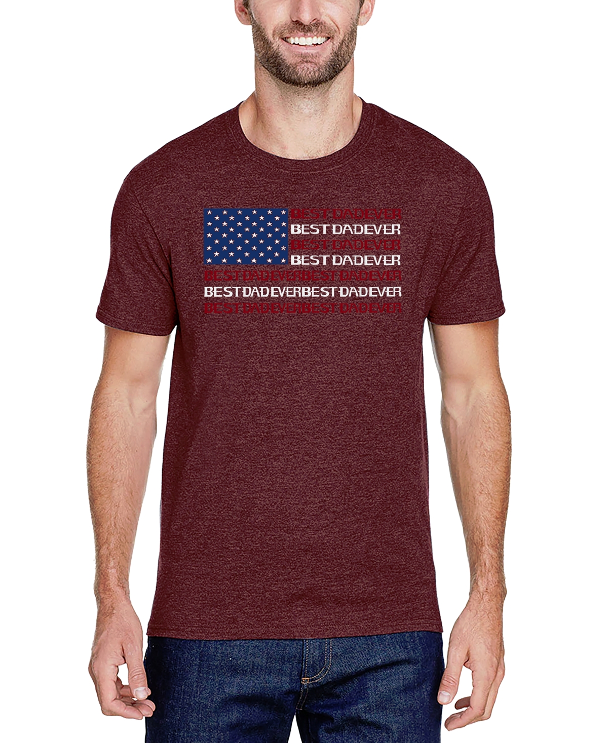 Click here for La Pop Art Mens Best Dad Ever American Flag Word A... prices