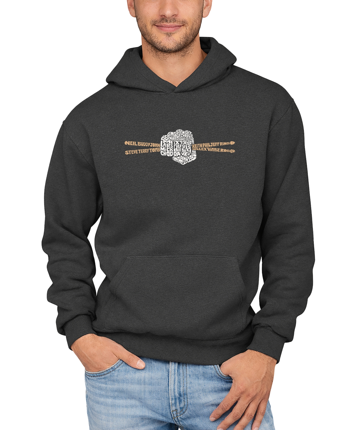 Click here for La Pop Art Mens Drum Sticks Word Art Hooded Sweats... prices