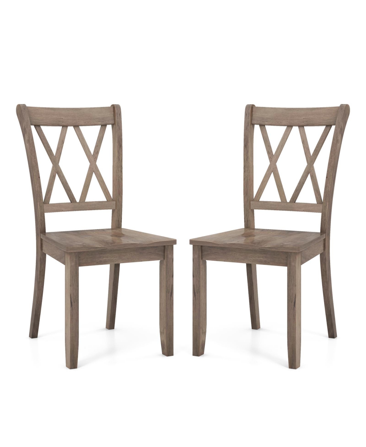 Click here for Slickblue Set of 2 Farmhouse Wooden Dining Chairs... prices