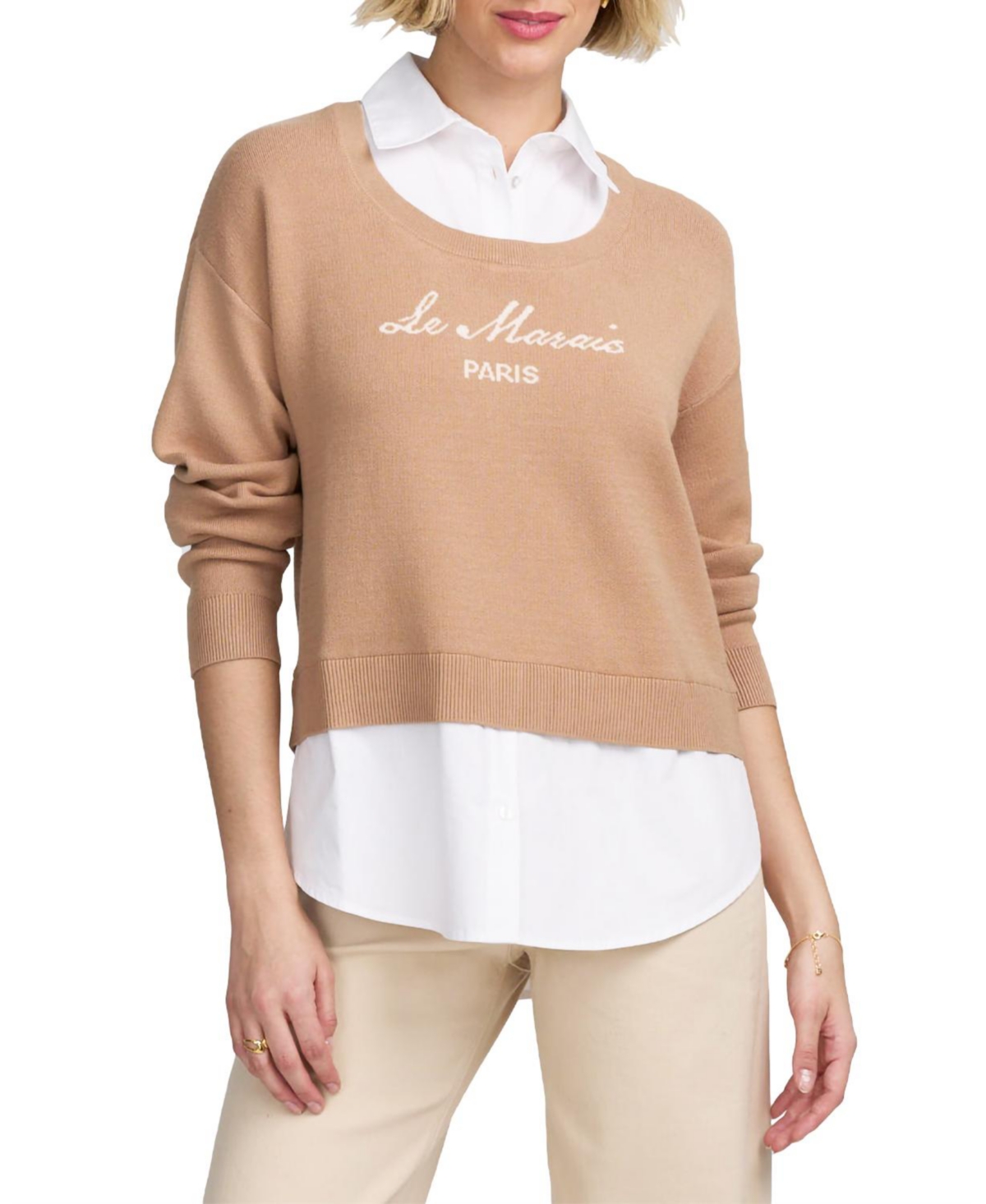 Click here for Elle Collection Womens Le Marais Twofer Sweater -... prices