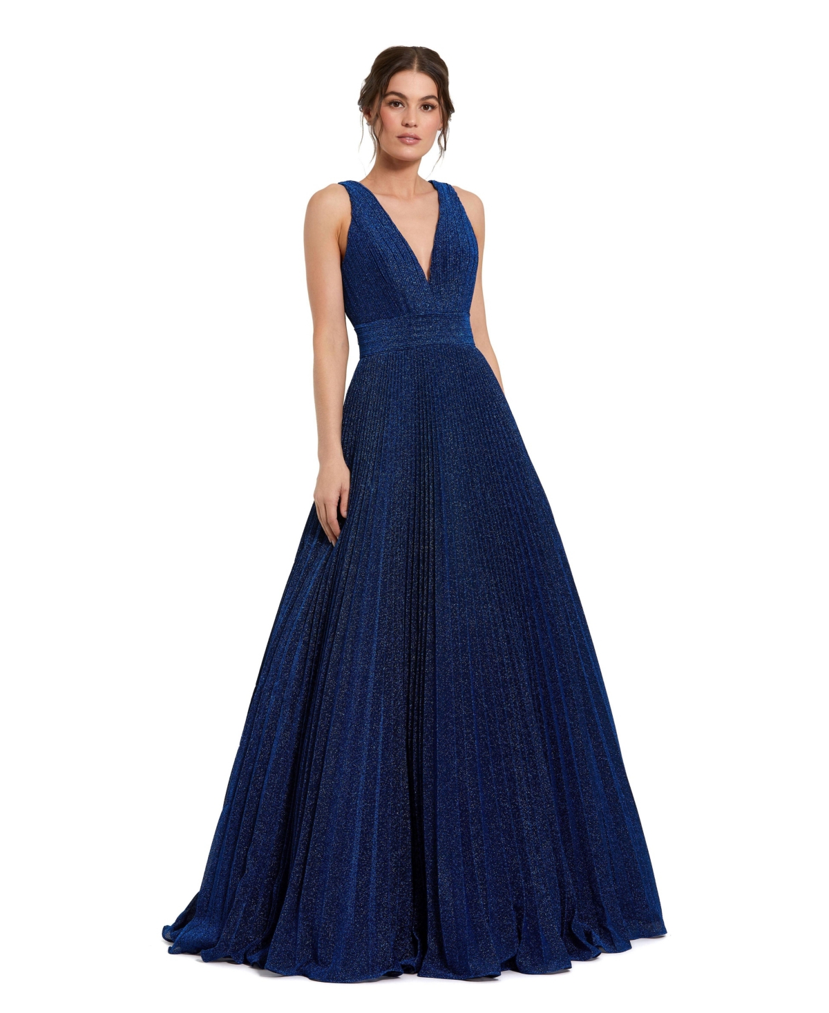 Click here for Womens Shimmering Georgette Pleated Sleeveless Gow... prices