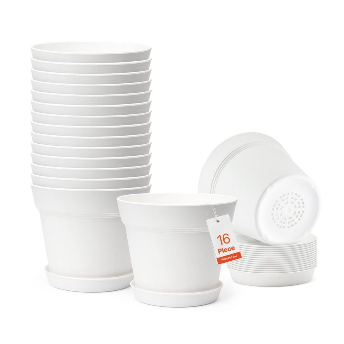 Click here for Sugift Plastic Plant Pots 16 Packs 6 inche Durable... prices