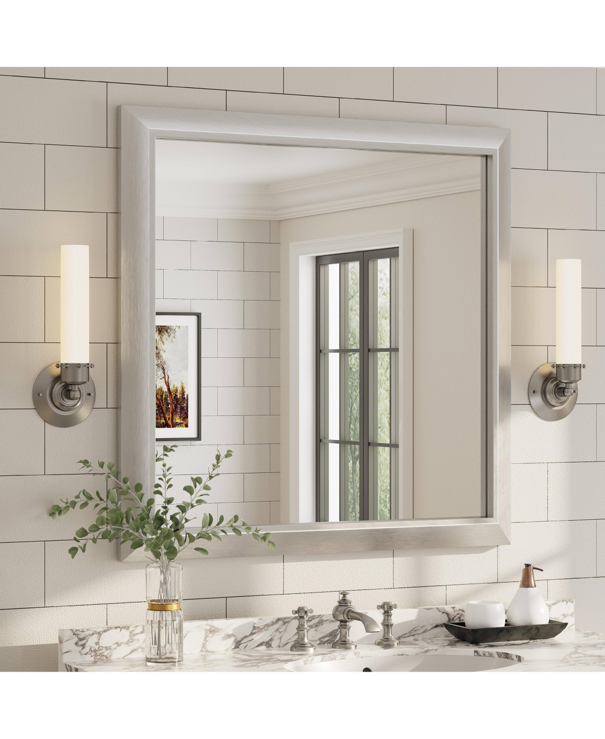 Click here for Apmir 36 x 36 Inch Thick Metal Framed Wall Mirrors... prices