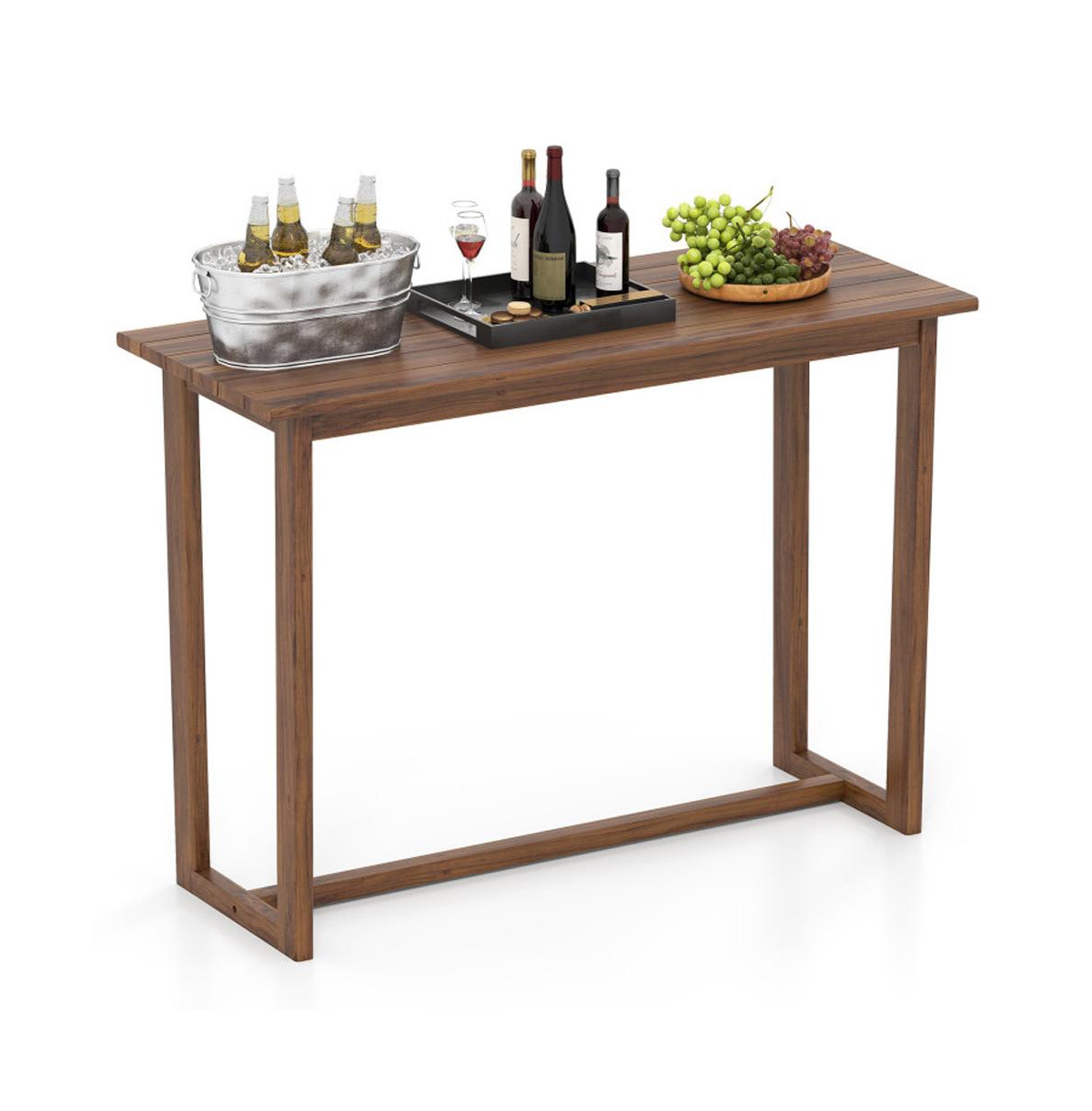 Click here for Boyel Living 59 Inch Outdoor Bar Table with Slatte... prices