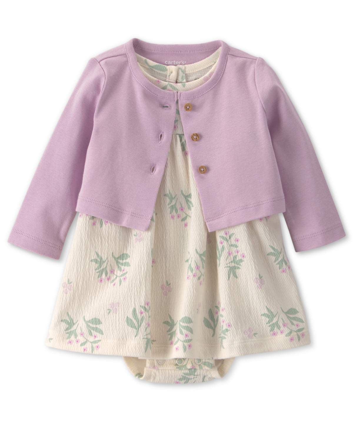 Click here for Carters Baby Girls Floral Long-Sleeve Dress 2-Piec... prices