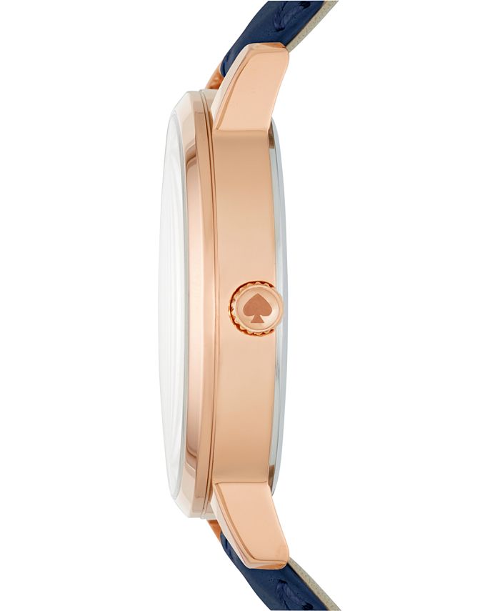 kate spade new york Women's Metro Grand Blue Leather Strap Watch 38mm ...