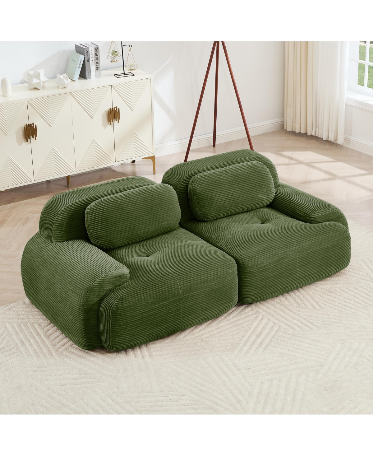 Click here for Rainsken Boneless Loveseat Sofa  Corduroy Fabric M... prices