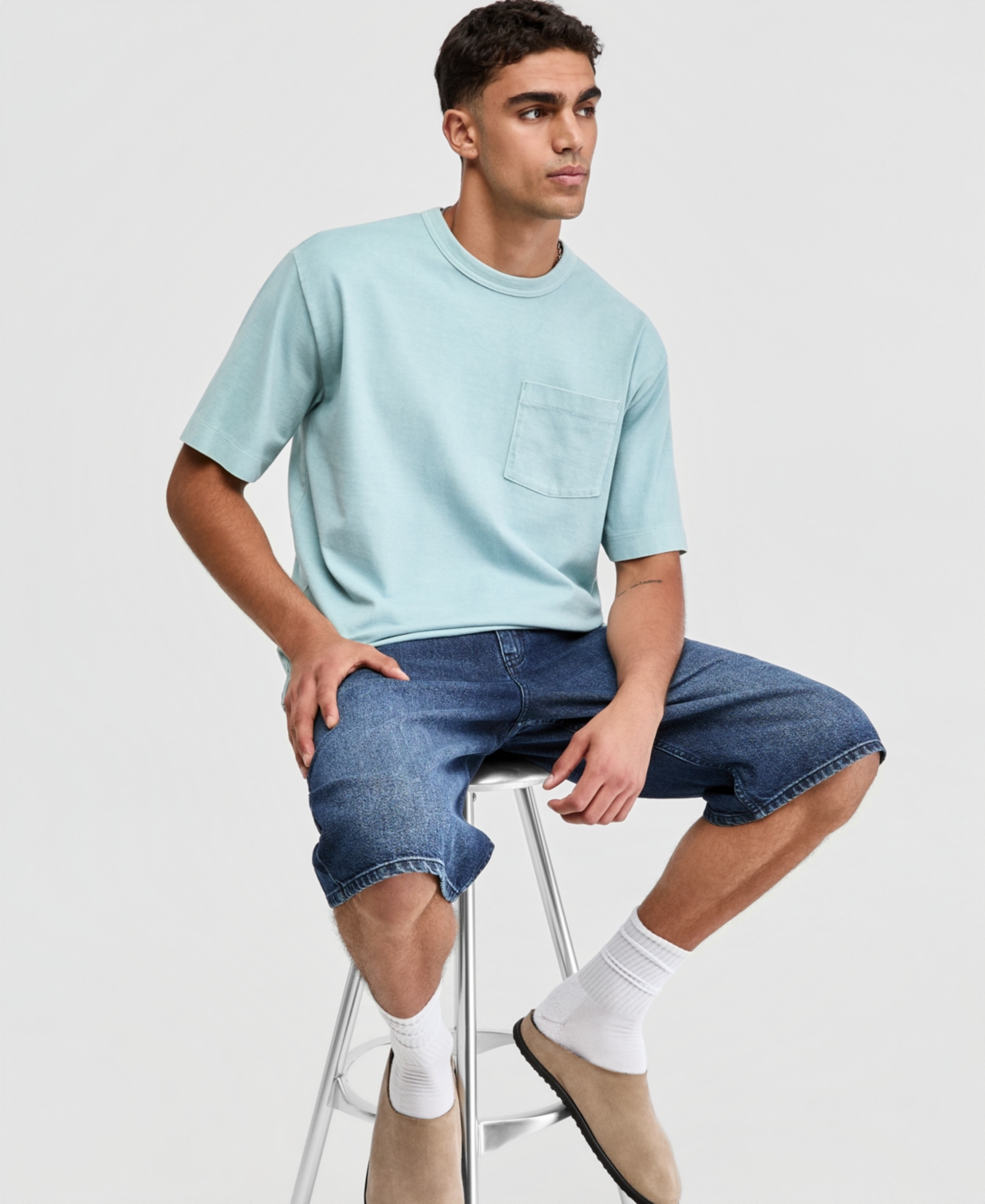 Click here for Mode of One Mens Relaxed-Fit Washed Pocket T-Shirt... prices