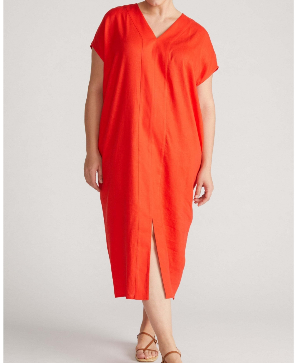 Click here for Universal Standard Plus Size Cabana Linen Kaftan -... prices