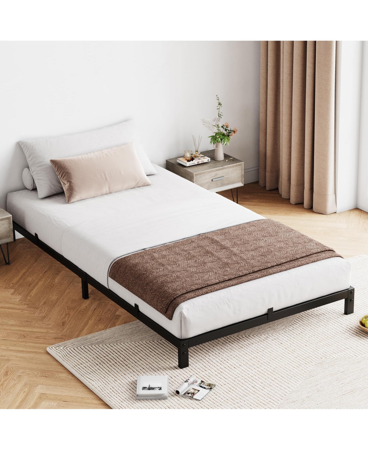 Click here for homfan 8 Inch Sturdy Low Profile Metal Bed Frame P... prices