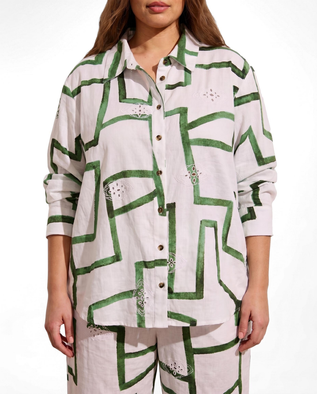 Click here for Universal Standard Plus Size Dawn Linen Hi Low Tun... prices