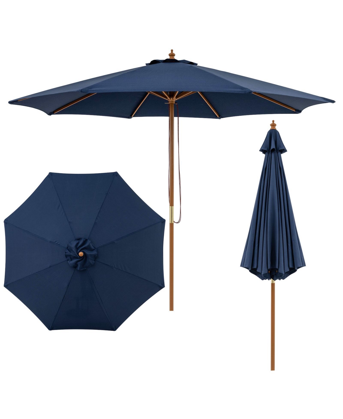 Click here for Gouun 9 feet Bamboo Patio Market Umbrella with Dou... prices