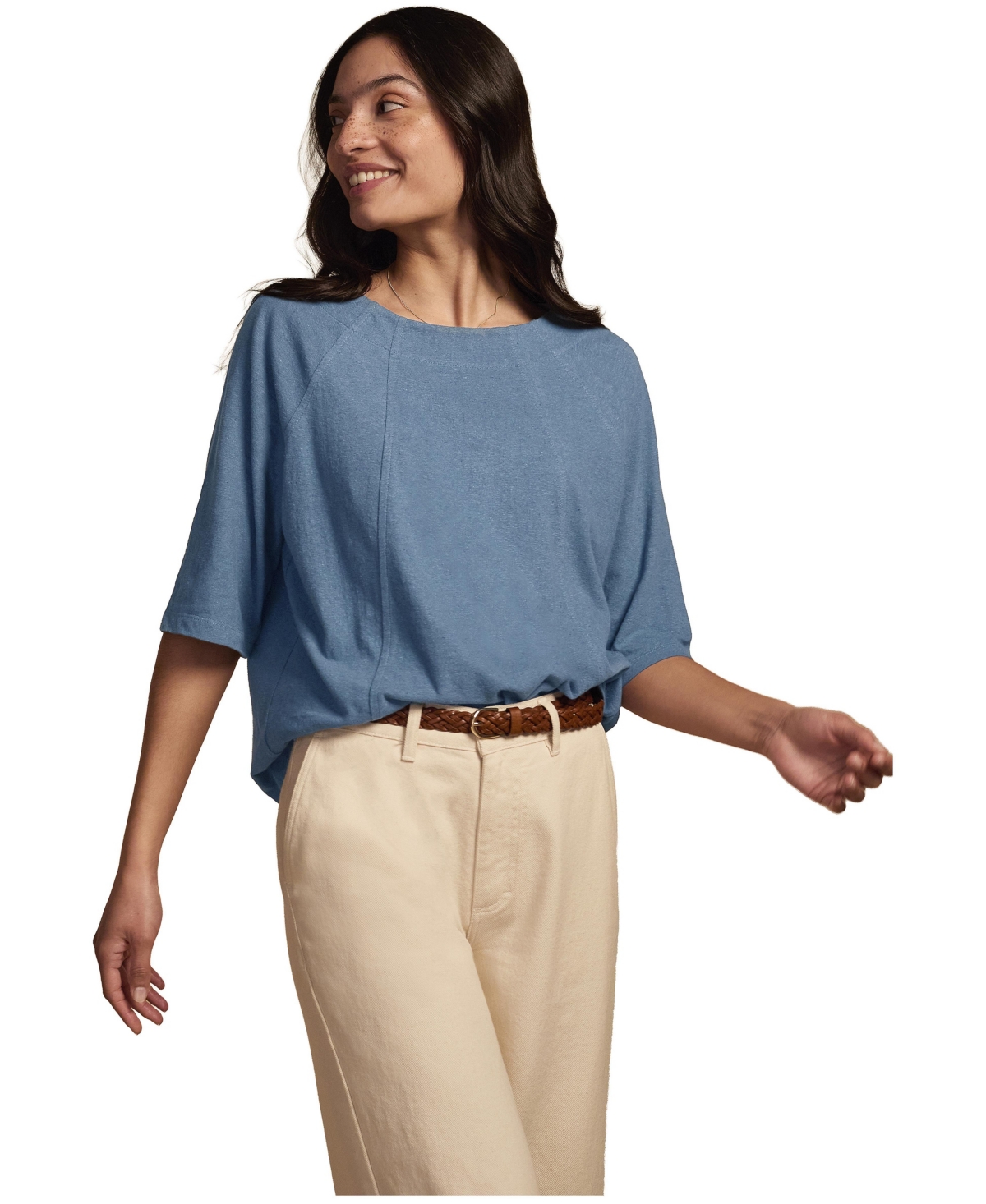 Click here for Celtic & Co. Womens Linen Blend Short Sleeve Swing... prices