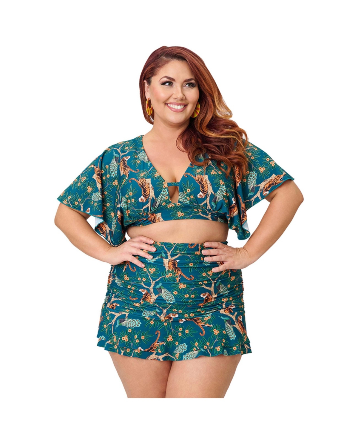 Click here for Unique Vintage Plus Size Ruched & Ruffled Alice Sw... prices