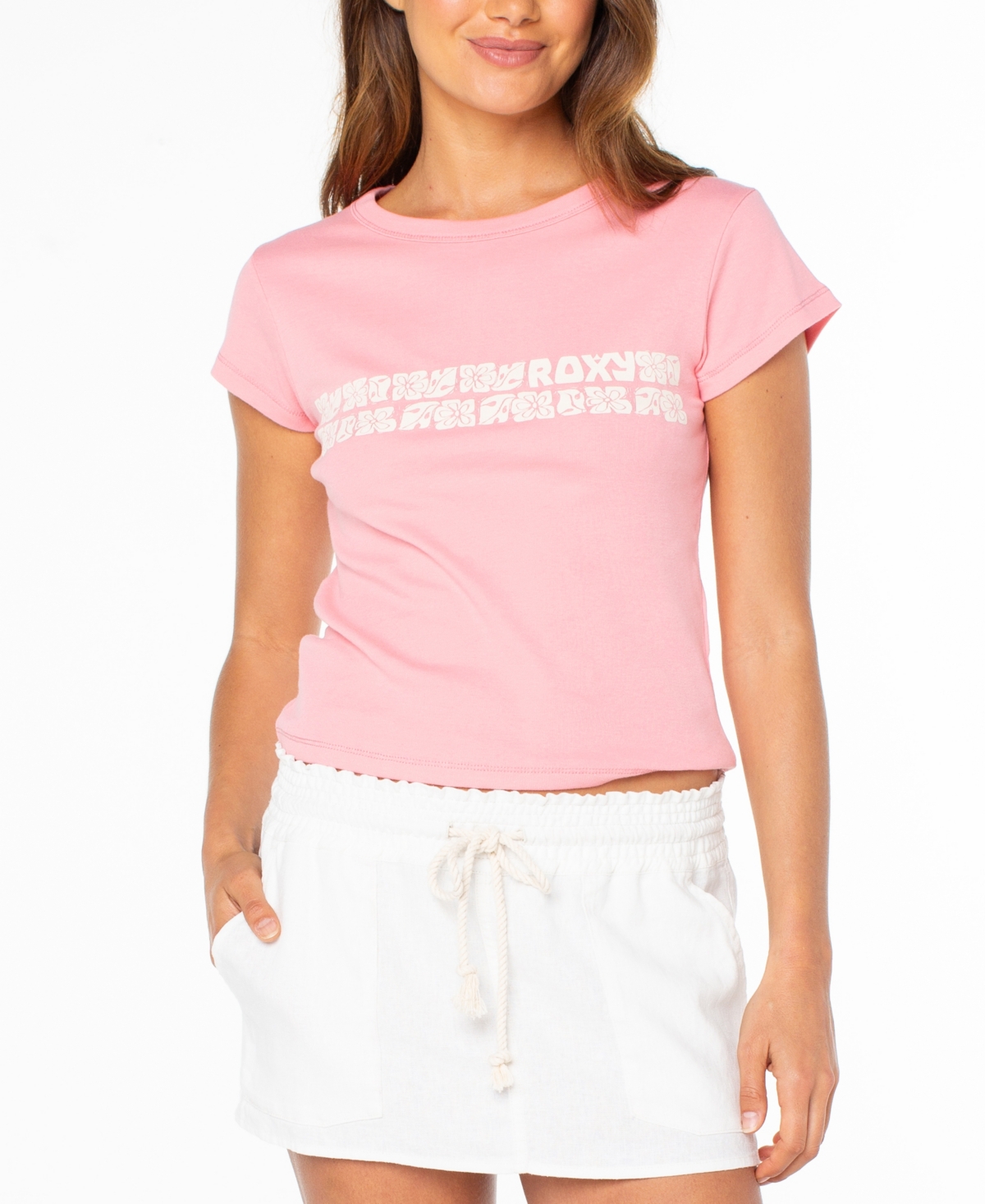 Click here for Roxy Womens Retro-Inspired 90s Baby Crew Neck T-Sh... prices