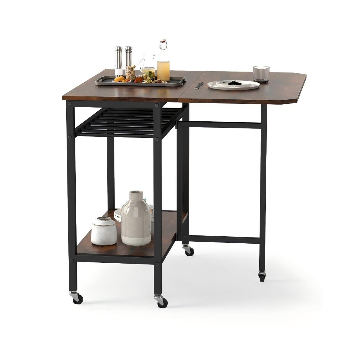 Click here for Gouun Folding Dining Table with Wine Rack  Open Sh... prices